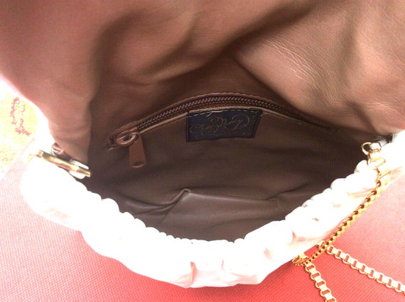 Purse Fancy Nancy Vintage 1980's Bag White Leather wi… - Gem
