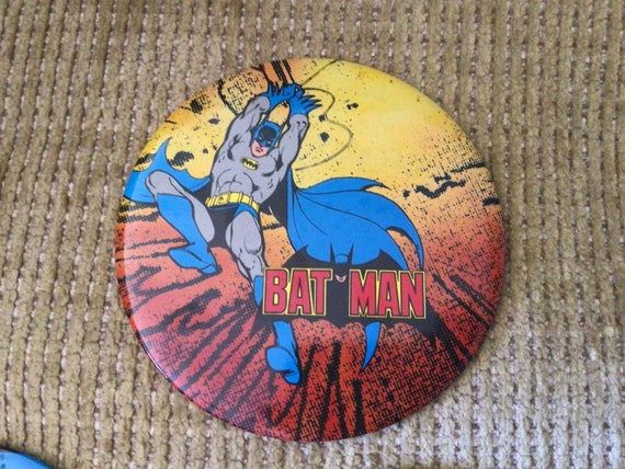 Batman Jumbo 1982 Pins 6" Vintage Buttons Oversize 6”… - Gem