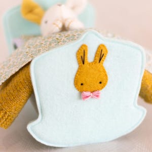PDF Pattern - 'rest Little Rabbit' - Felt Rabbit Softie, Felt Bed ...