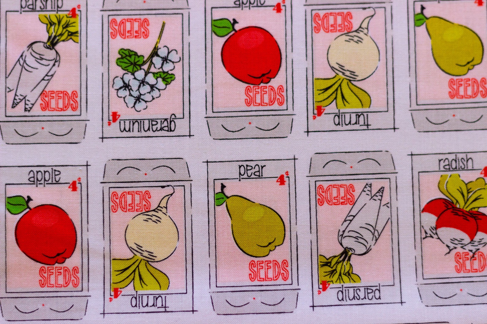 Riley Blake Fabric - Hubert and Sorrel Seed Packets White - Simone ...