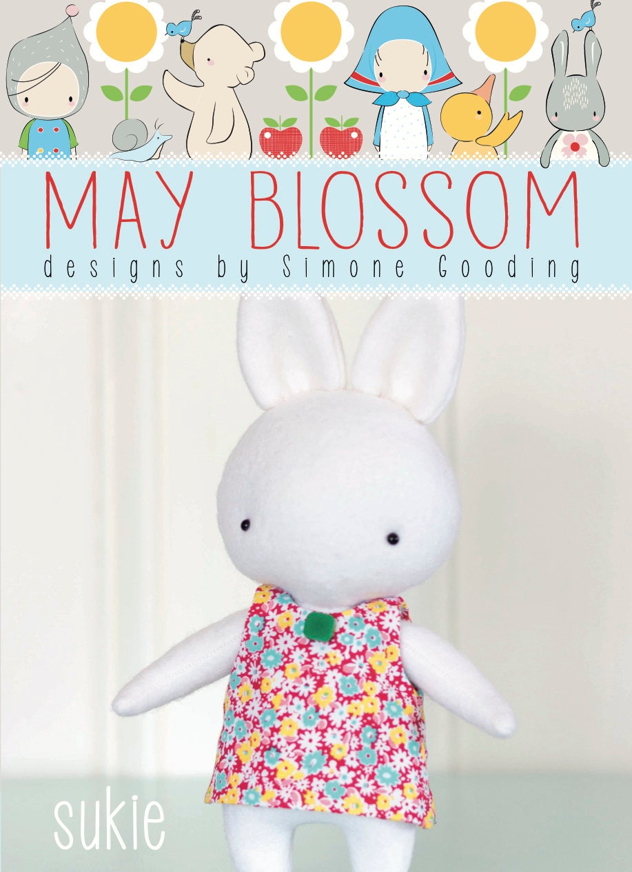 PDF Pattern - 'sukie' - Felt Rabbit Miffy Tribute Softie, With Fabric A ...