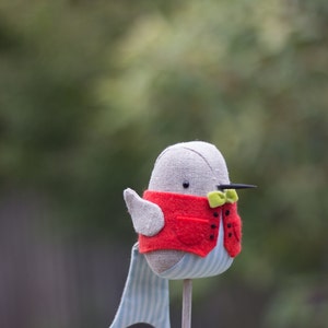 PDF Pattern - 'little Robin Red Vest' - Linen Robin Softie With Felt ...