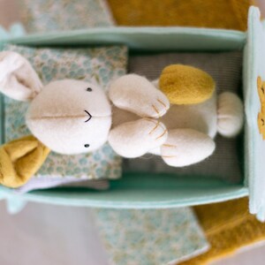 PDF Pattern - 'rest Little Rabbit' - Felt Rabbit Softie, Felt Bed ...