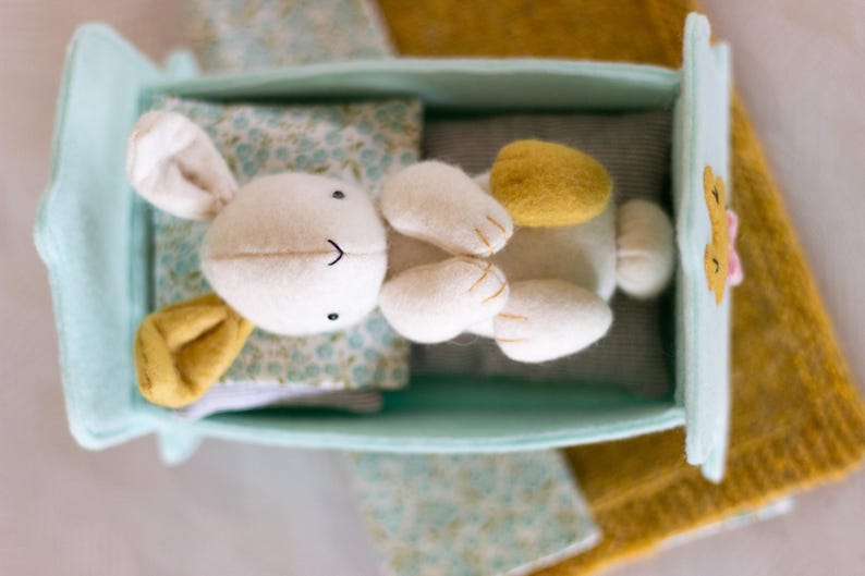 PDF Pattern - 'rest Little Rabbit' - Felt Rabbit Softie, Felt Bed ...