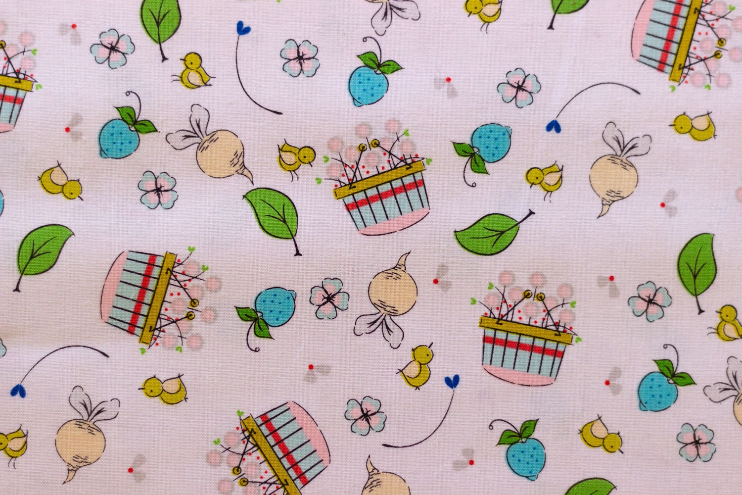 Riley Blake Fabric Hubert and Sorrel Harvest Basket White | Etsy