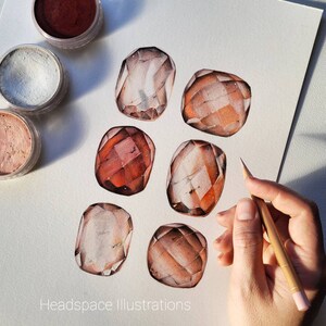 ORIGINAL 11x14 Topaz Cut Gemstones Colored Pencil Art by - Etsy