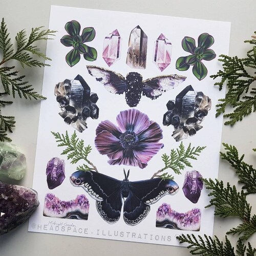 Crystal Smokey Quartz Amethyst Moth Butterfly Cicada Garden - Etsy