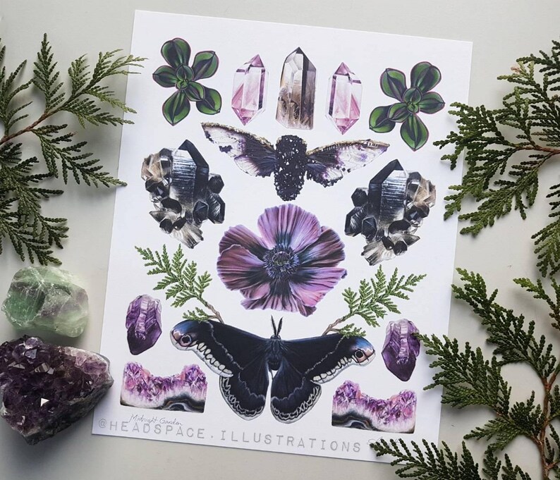 Crystal Smokey Quartz Amethyst Moth Butterfly Cicada Garden - Etsy