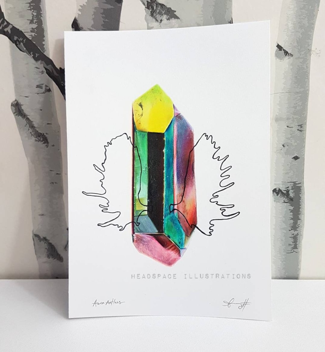 ORIGINAL 7x10 Crystal Moose Antlers Colored Pencil Art by Headspace ...