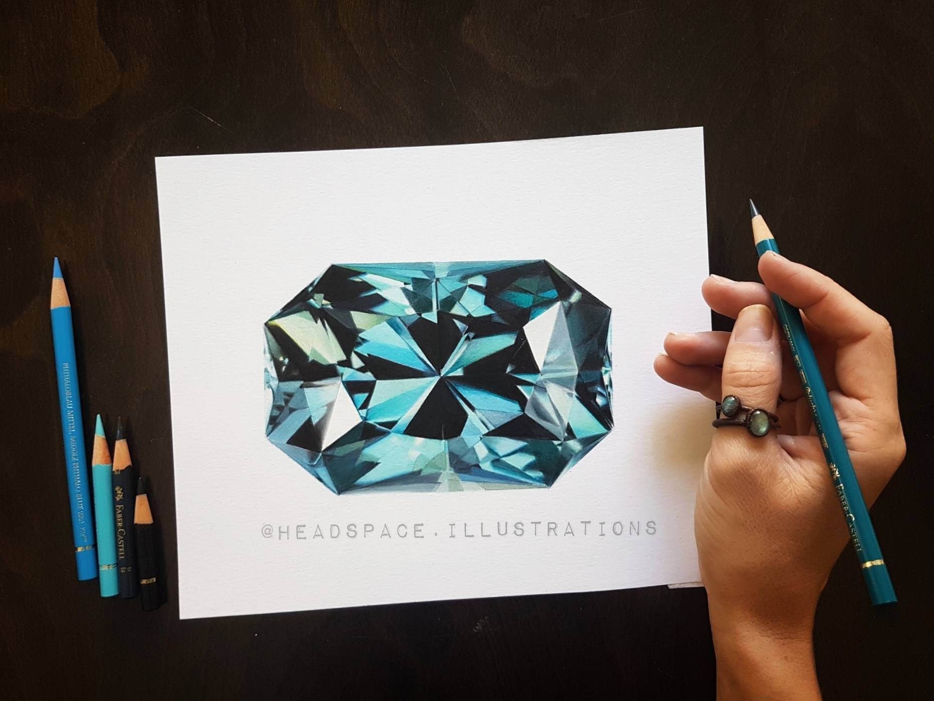 Gem Drawing Colored Pencil