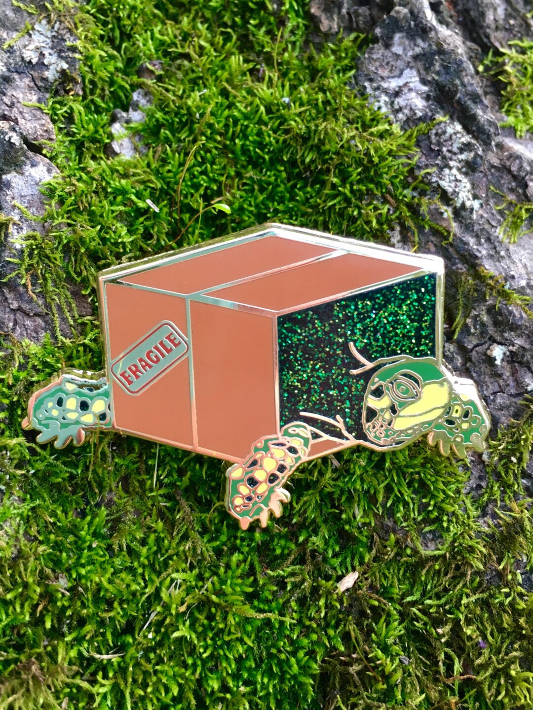 Box Turtle Enamel Pin - Etsy