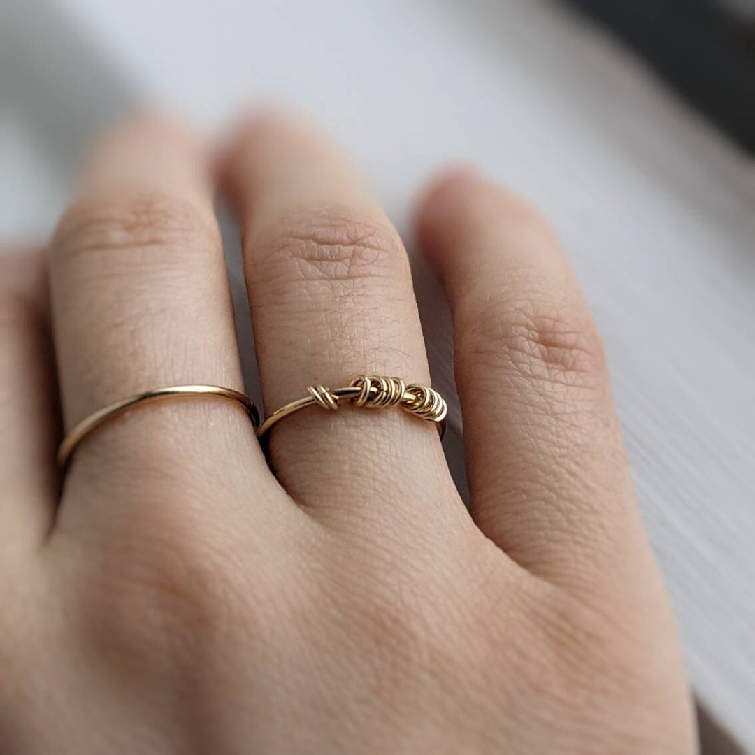 Stress-relief Ring With Movible Ring ADHD Ring Nail Biter - Etsy