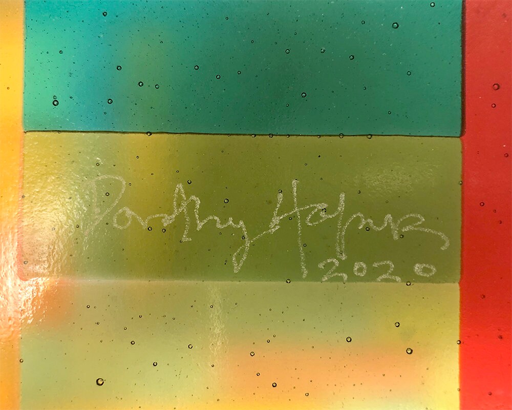 Dorothy Hafner Art Glass Platter 12 X 12 color Play - Etsy UK