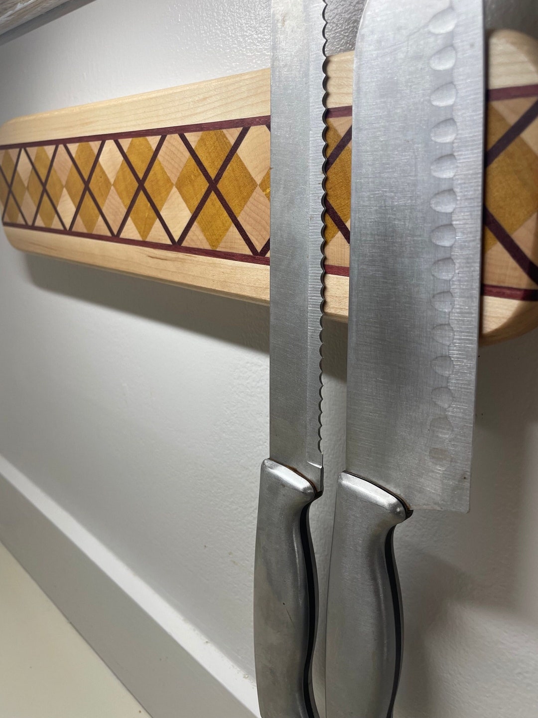 READY TO SHIP Handmade Argyle Invisible Magnetic Knife Holder Exotic ...