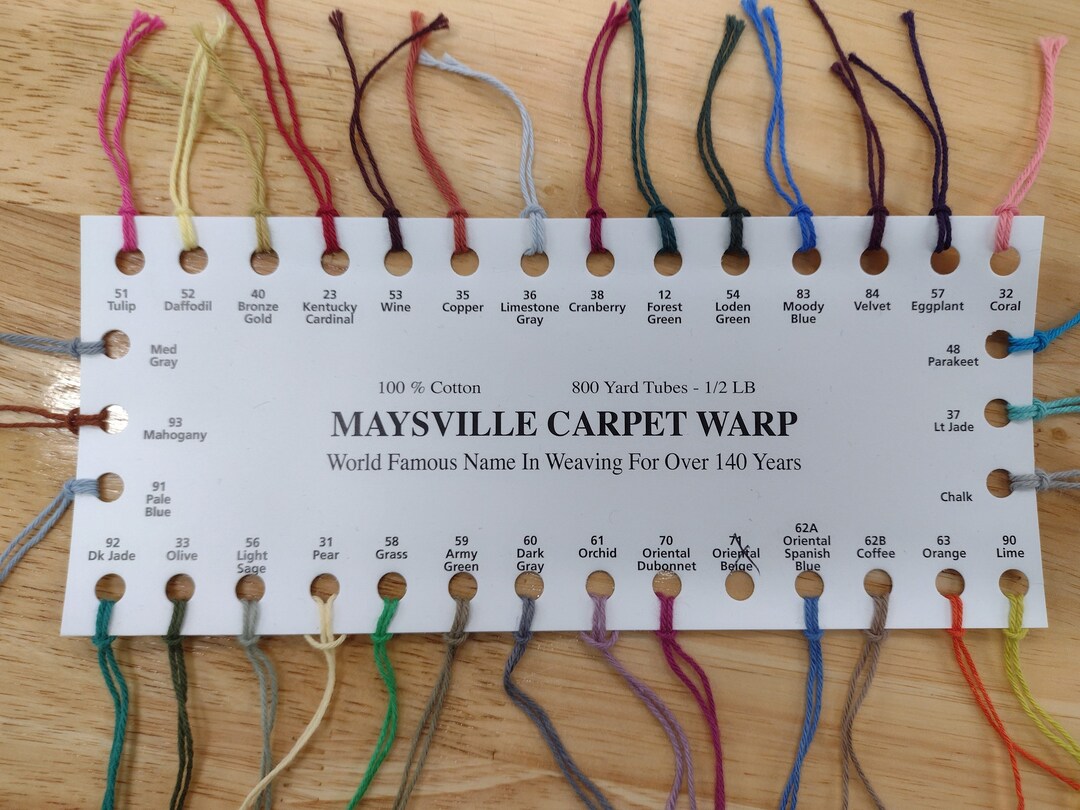Rug Warp, Sample Cards, 2 Card Set for Maysville Yarns. - Etsy