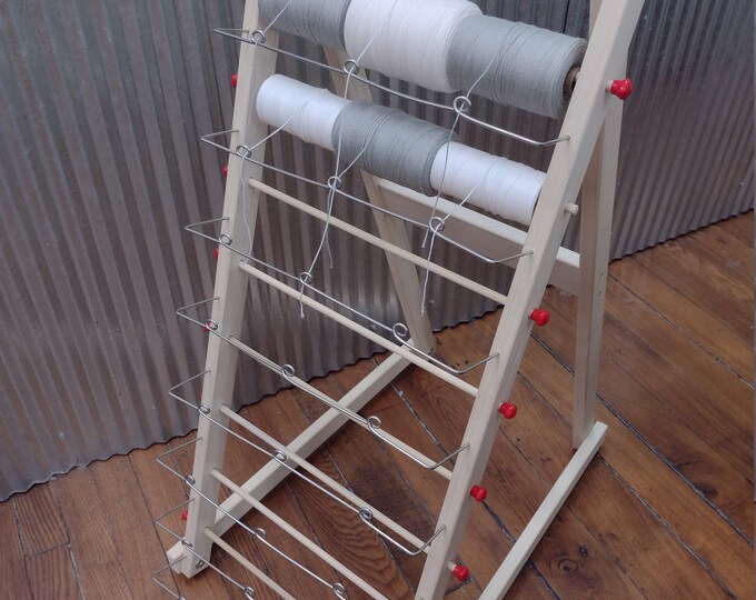 24 Spool Non Folding Poplar Wood Warp Rack W/stainless Pigtail Guides ...