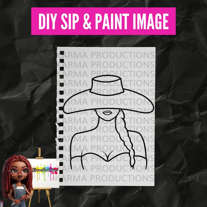 Pre-drawn Canvas Outline | Sip and Paint Party (PNG) - Etsy