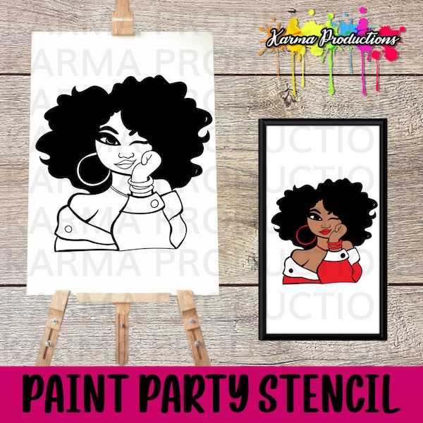 Pre Drawn Paint and Sip Stencils - Etsy