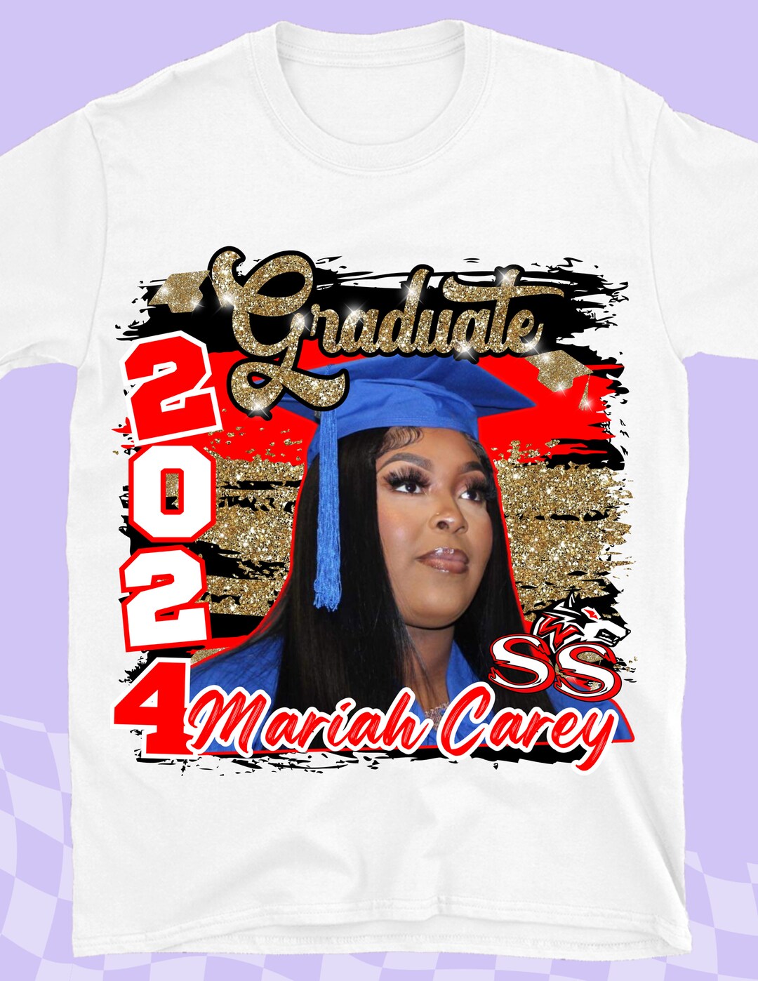 DIY Custom Gold Senior Grad Graduation Class of 2024 Invitation ...