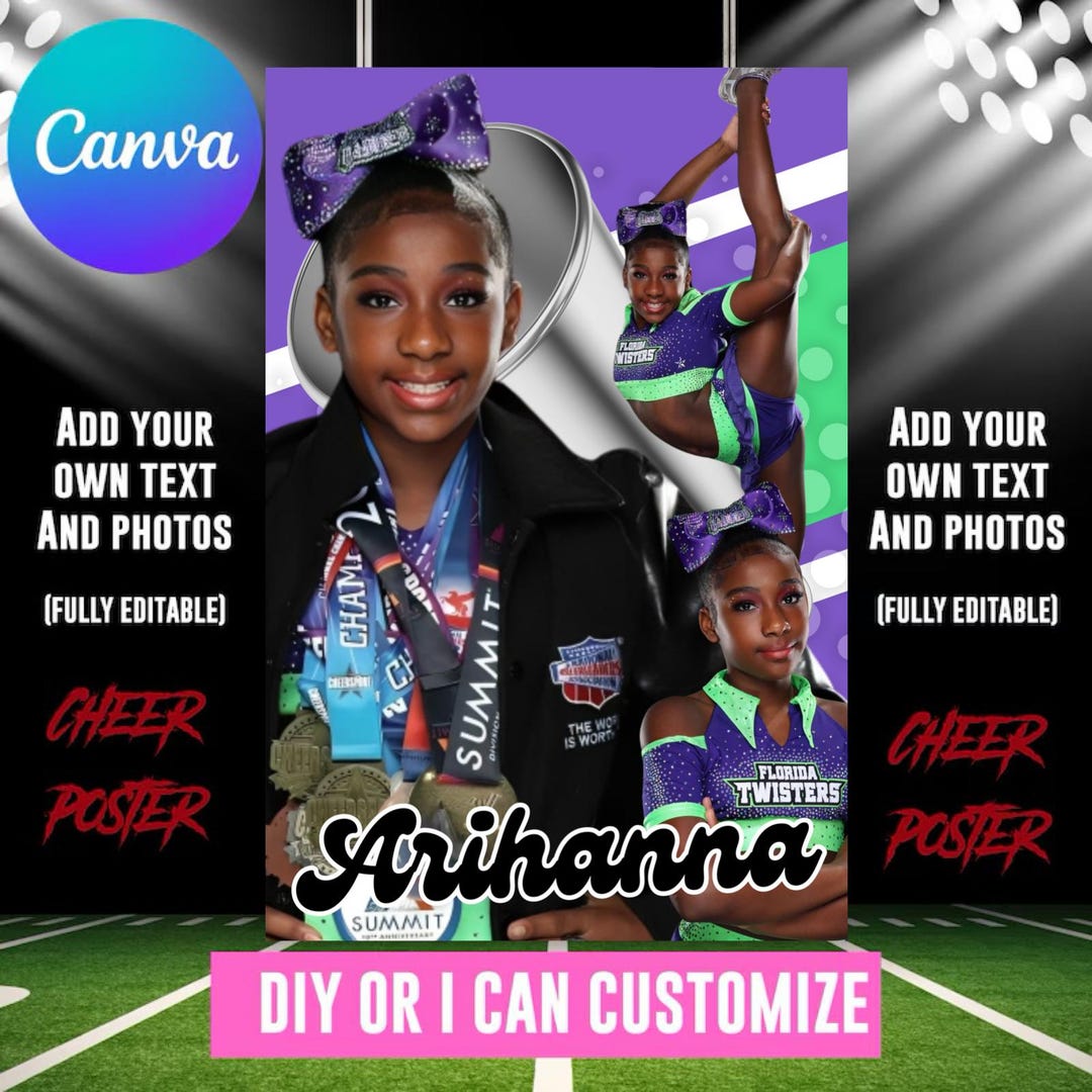 DIY | Canva | Cheer | Cheerleader | Cheer Team | Sports | Poster ...