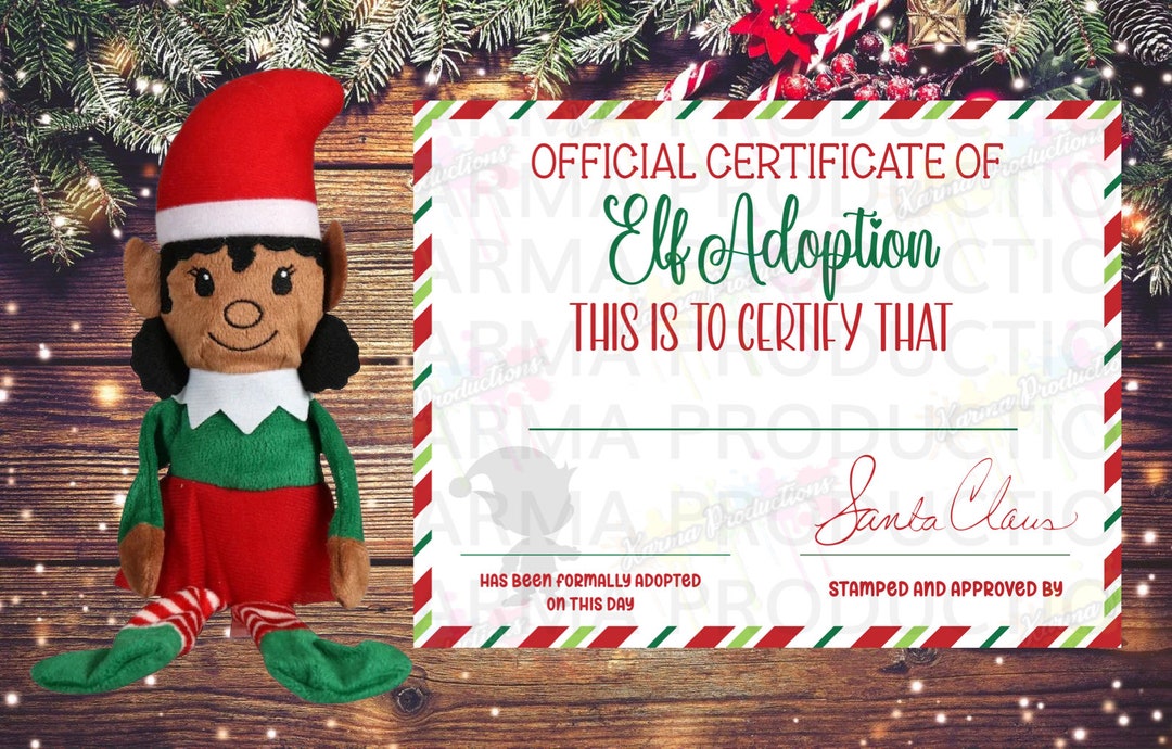 DIY Christmas Printable Elf Adoption Certificate - Etsy