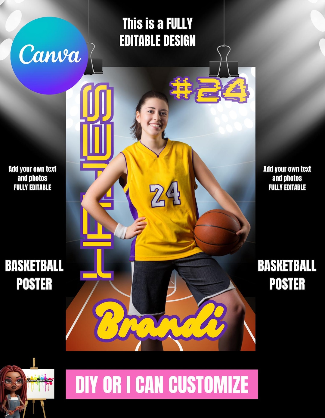 DIY | Canva | Basketball | Gameday | Stadium | Sports | Poster ...