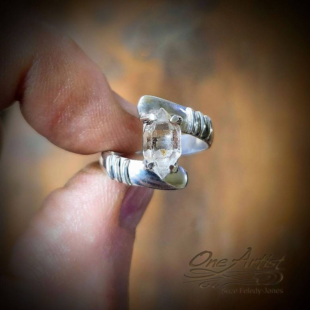 Pakimer Diamond Ring, Raw, Double Terminated - Etsy