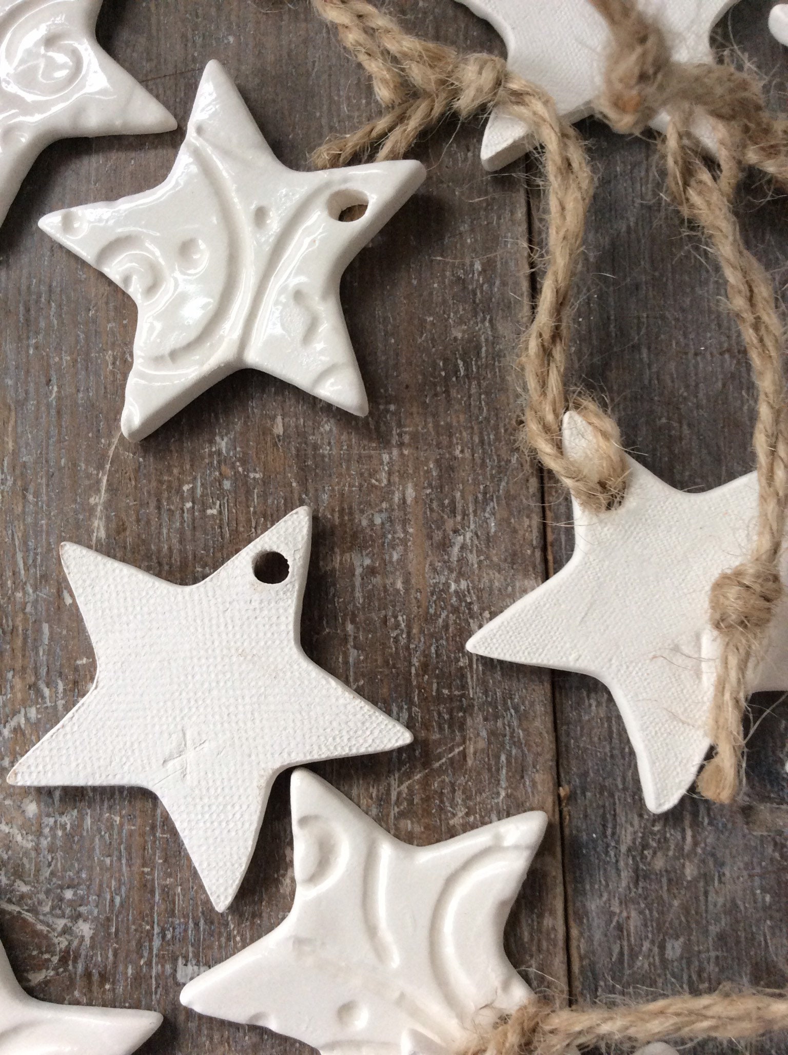 Handmade Ceramic White Star Ornament With Swirls & Stars. - Etsy