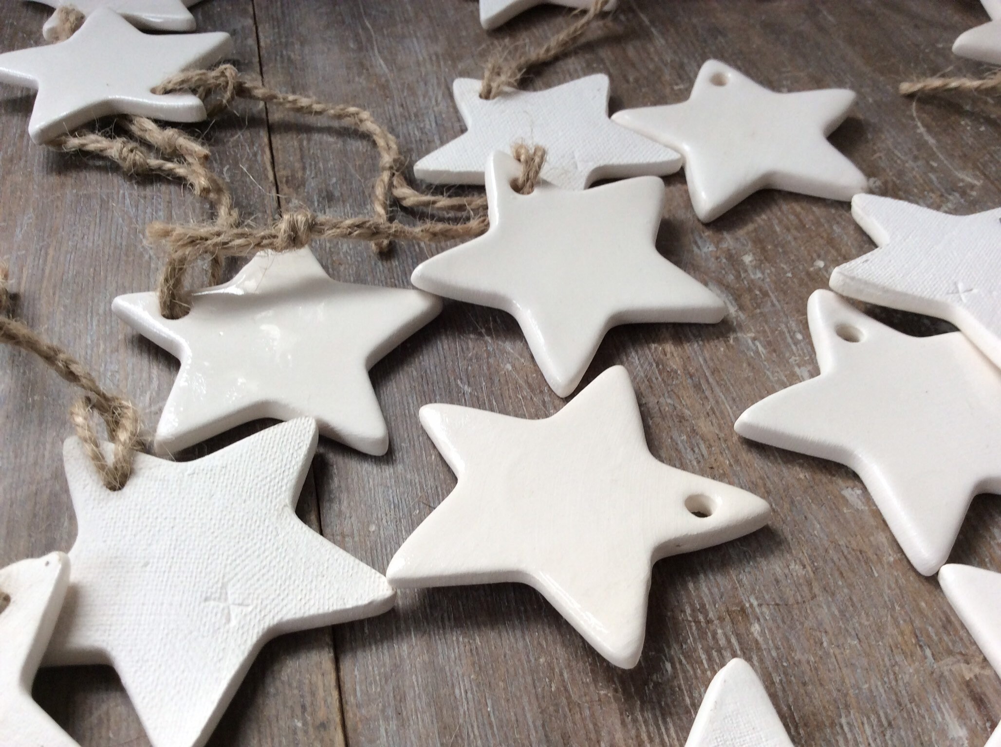 Handmade Ceramic White Star Ornament. Christmas Gift Tags | Etsy