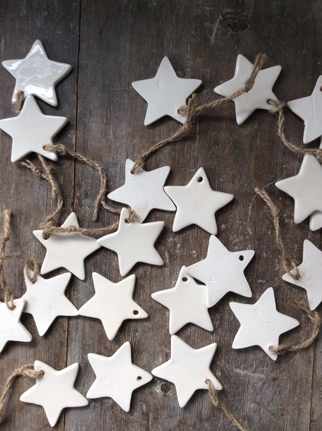 Handmade Ceramic White Star Ornament. Christmas Gift Tags, Decorations ...