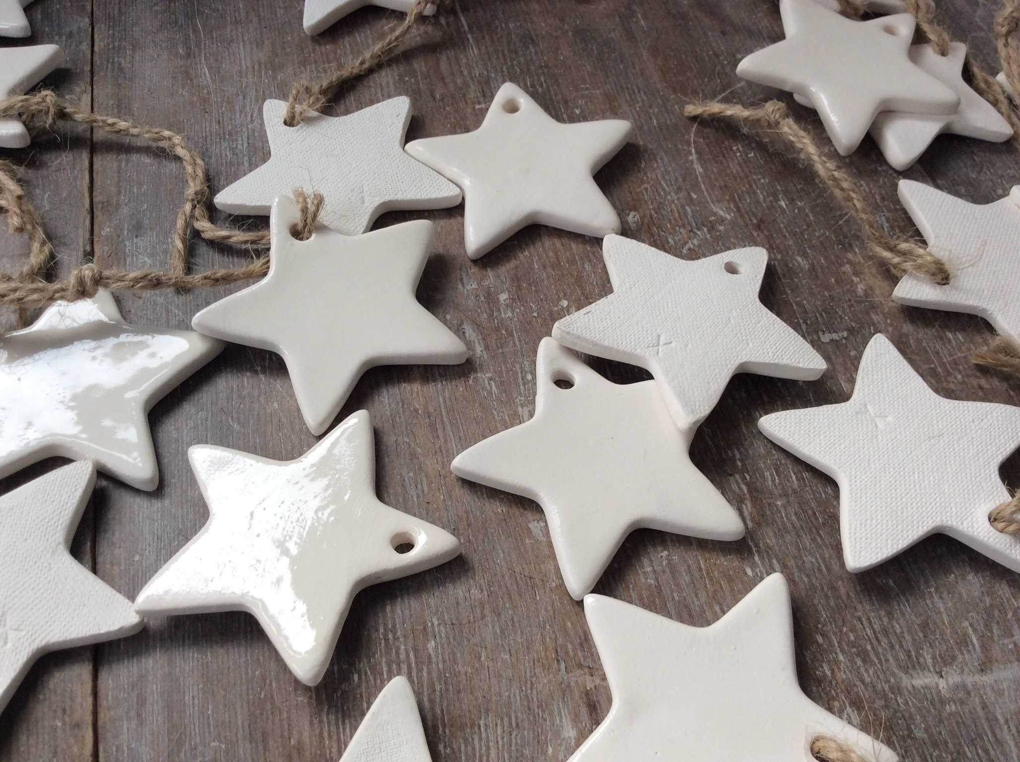 Handmade Ceramic White Star Ornament. Christmas Gift Tags | Etsy