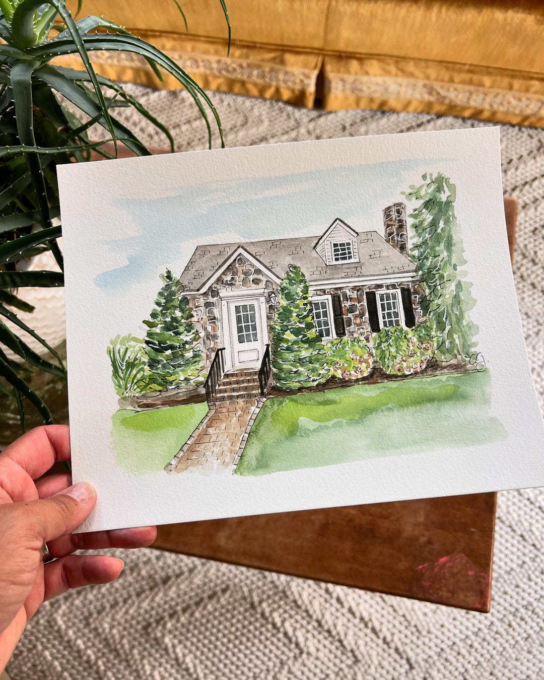 Custom Watercolor House Portrait Hand Painted Original Home Watercolor ...