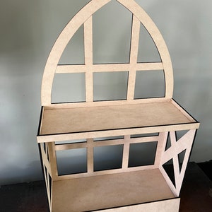 Cathedral Window Display Shelf, Arched Display, Two Tier Shelf, Display ...