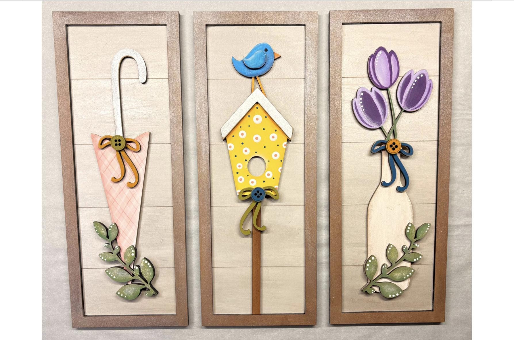 Vertical Shiplap Trio Signs Spring DIY Craft - Etsy
