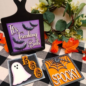 Spooky DIY Ladder Tiles, Halloween Ladder Inserts, Halloween Tiles, It ...