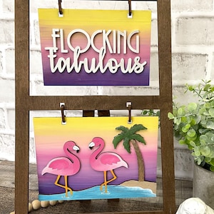 Flocking Fabulous Signs, Easel Flamingo Signs, Interchangeable Signs ...