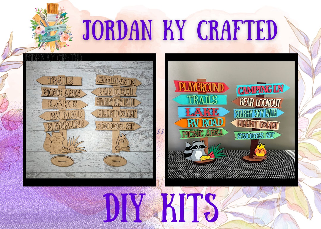 Camping Street Signs, DIY Arrow Sign Kit, Camping Craft Sign, DIY ...