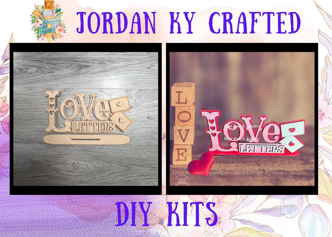 Love Letters DIY Word Art, Valentine Craft Kit, Valentine Word Block - Etsy