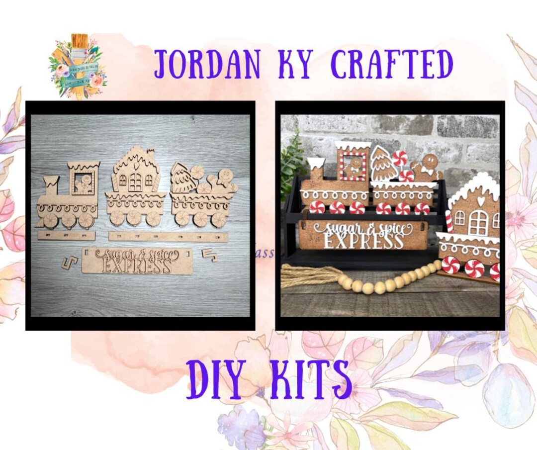 Bench Gingerbread Train DIY Insert, Santa DIY Craft, Interchangeable ...