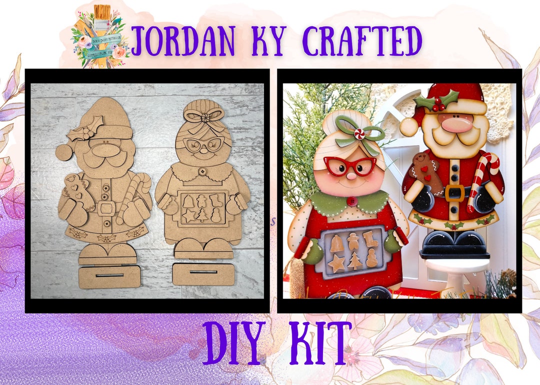 Santa & Mrs. Claus DIY Craft, DIY Santa Shelf Sitter, Santa Craft ...