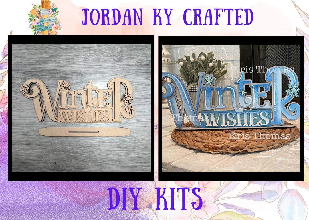 Winter Wishes DIY Word Art, Winter Craft Kit, Winter Word Block, DIY ...