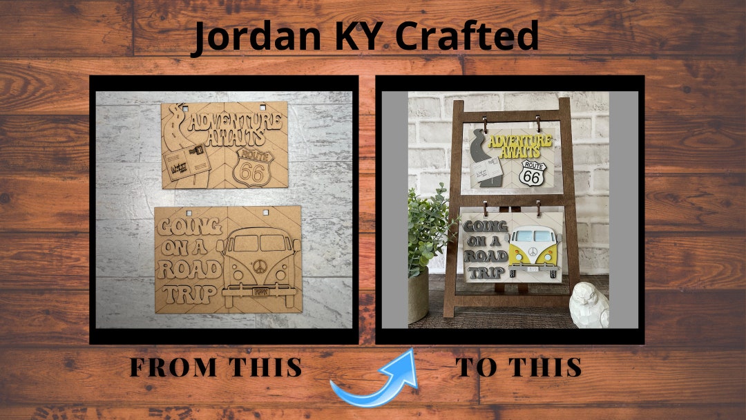 Road Trip Signs Easel Adventure Awaits Signs Interchangeable - Etsy