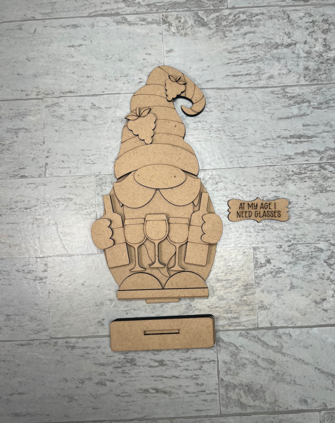 Wine Lover Gnome Bar Display Gnome DIY Wine Gnome Craft DIY - Etsy