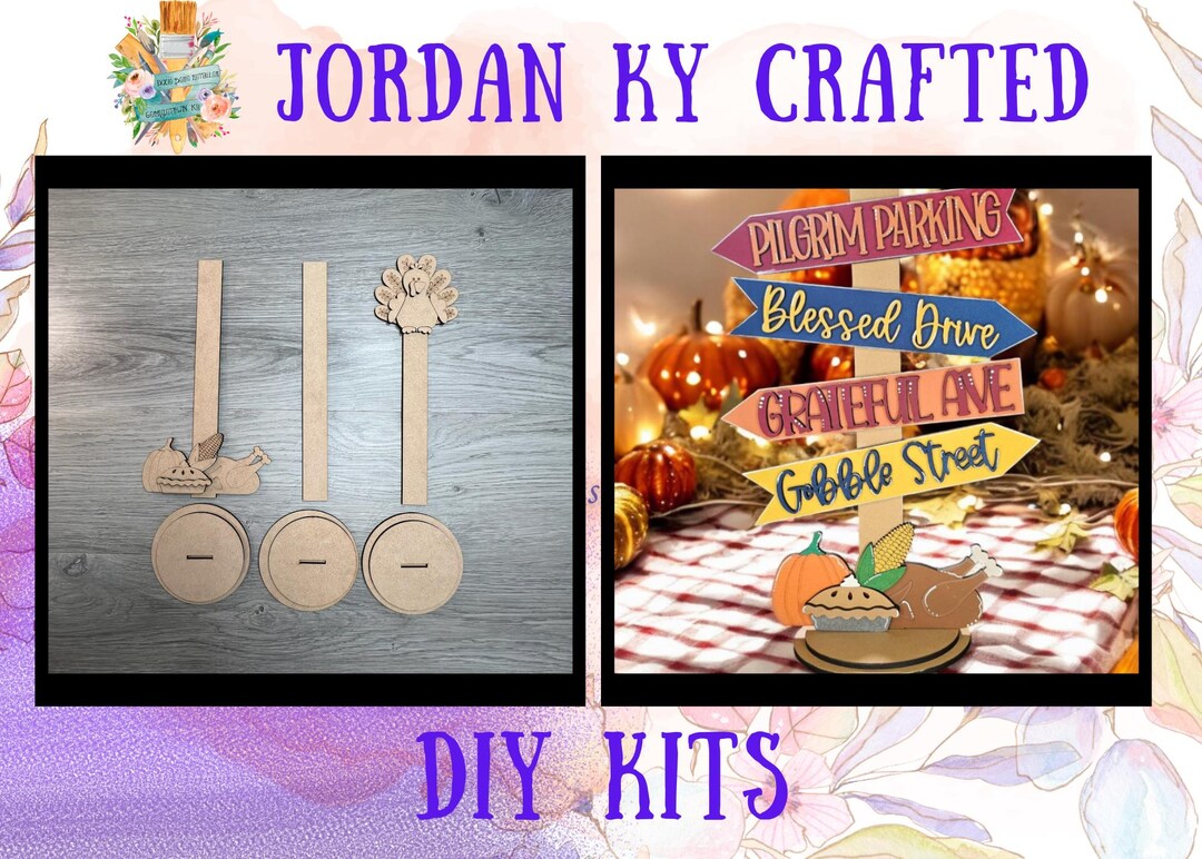 Thanksgiving DIY Street Sign, Pilgrim Sign Kit, Fall Craft, DIY Pumpkin ...