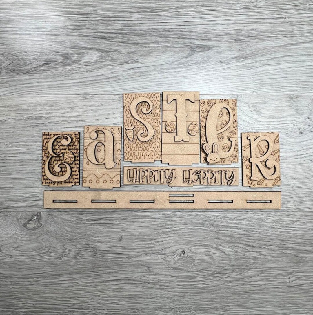 Easter Hippity Hoppity DIY Word Sign, Bunny Word Sign, DIY Easter Word ...