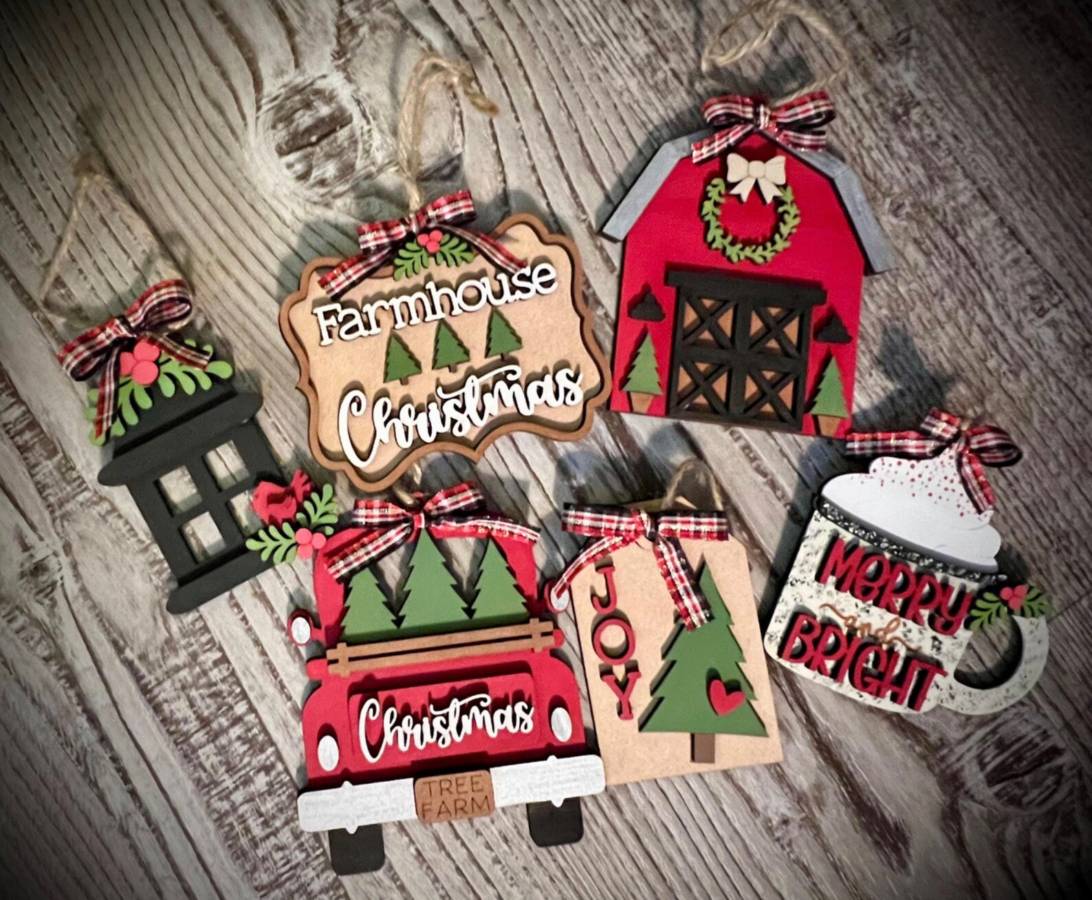 Country Christmas DIY Ornaments, Santa Display Craft, Christmas Display ...