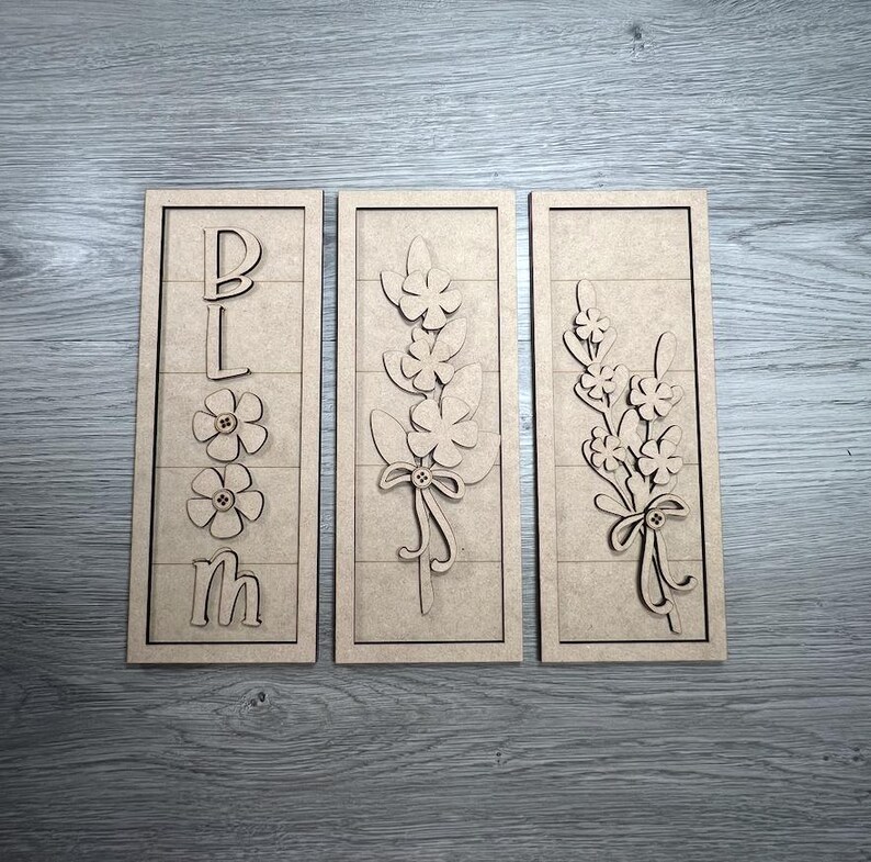 Vertical Shiplap Trio Signs Bloom DIY Craft - Etsy