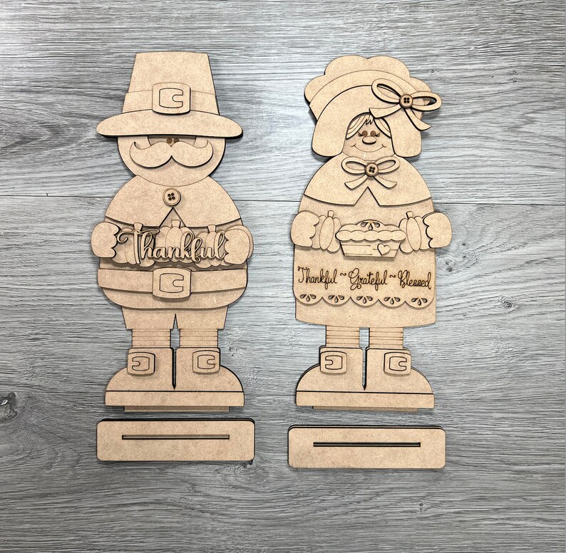 Pilgrims DIY Set, Pilgrim Craft, Thanksgiving DIY Craft, Shelf Sitters ...