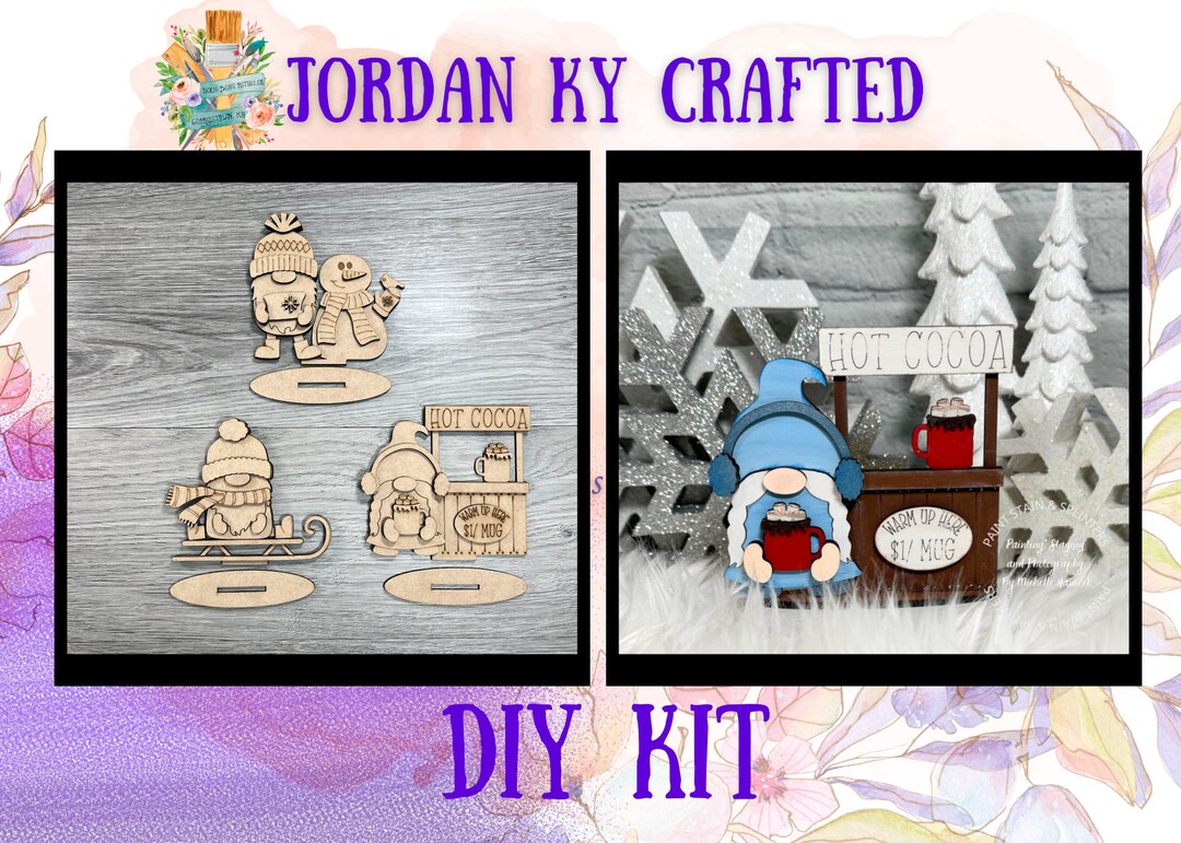 Snow Scene Winter DIY Gnomes, DIY Gnome Kits, Cocoa Stand Gnome ...