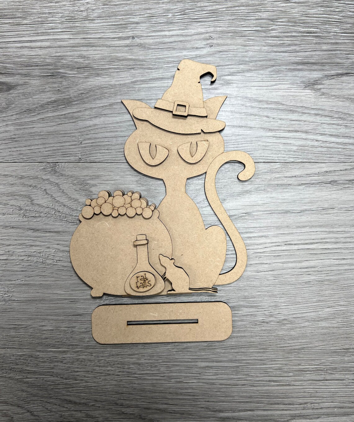 Black Cat DIY Shelf Sitter, Halloween DIY Decor, Cat Painting Craft ...